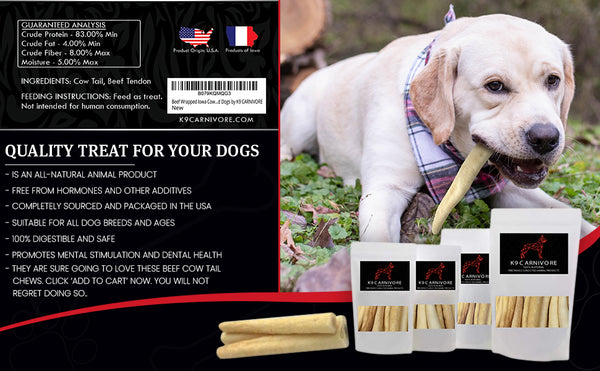 Iowa Cow Tails: Single Ingredient Dog Chews - 6 Inch Regular (pack of ...